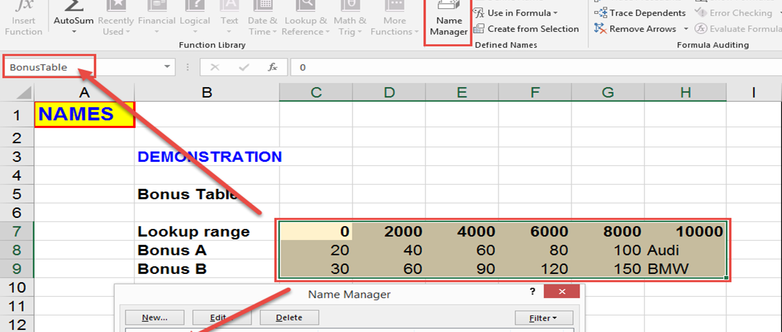 Define And Use Cell And Range Names EasyLearnLive